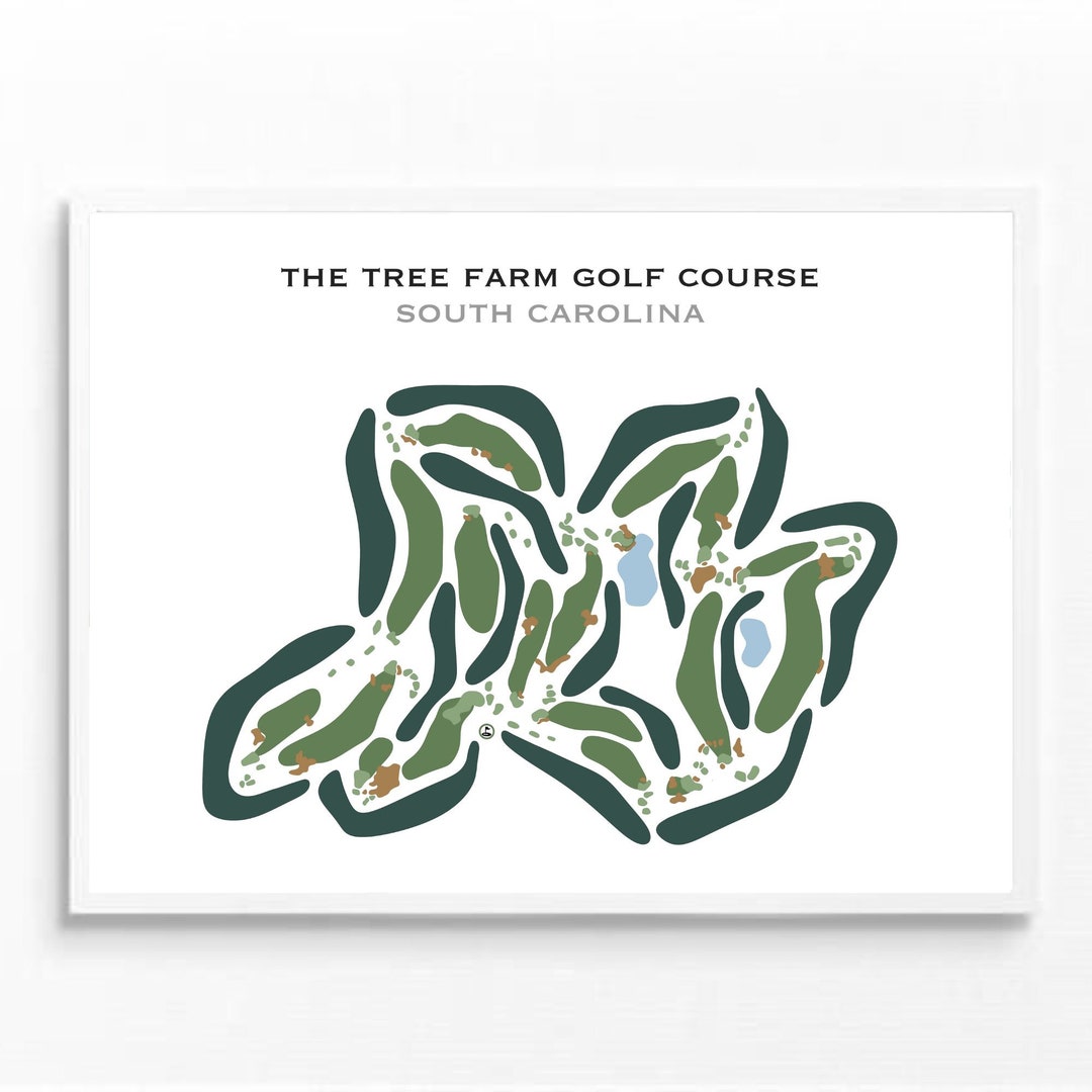 The Tree Farm Golf Course, SC Golf Course Map Wall Art, Golfer Lover ...