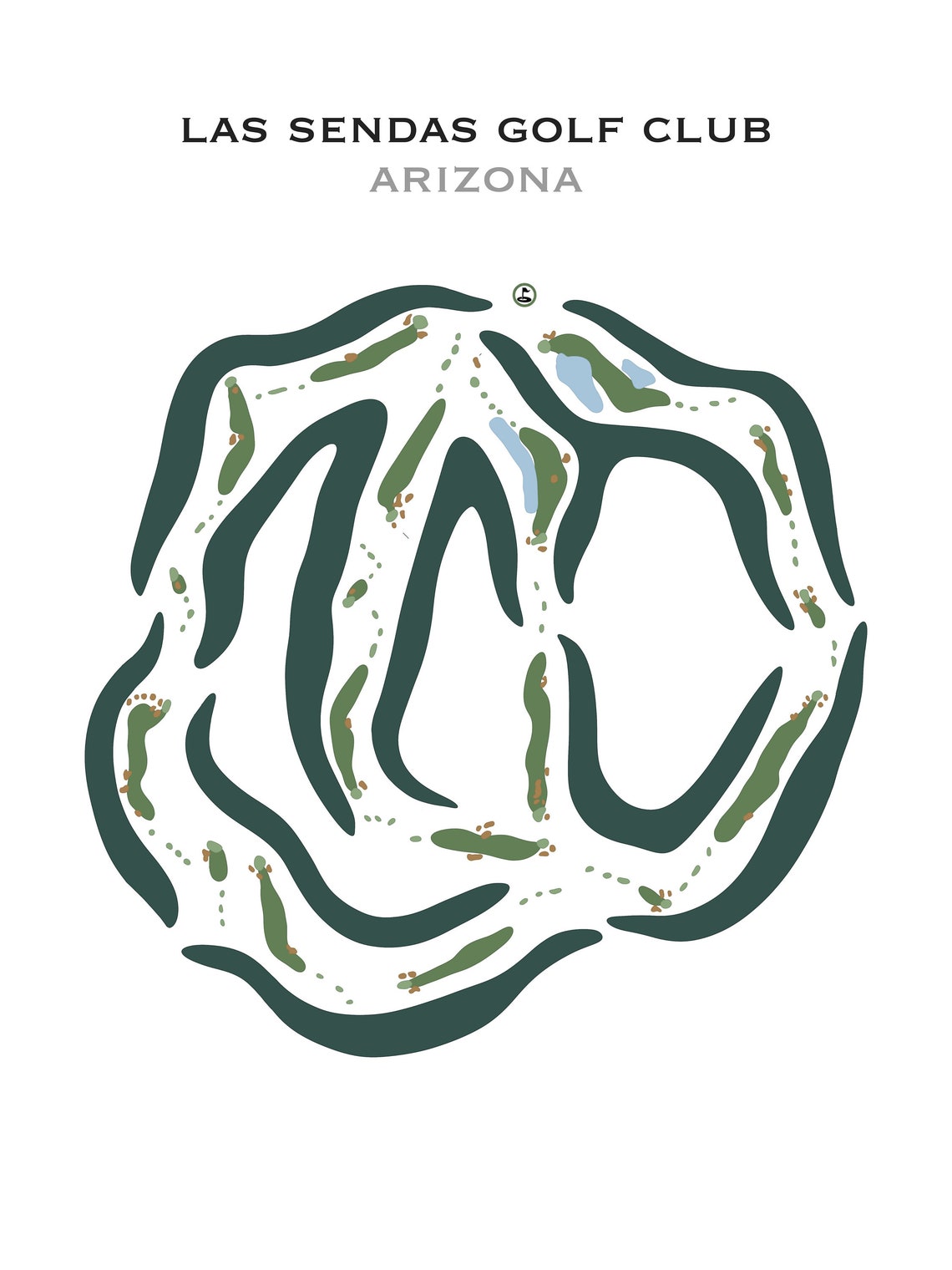 Las Sendas Golf Club, AZ Golf Course Map, Home Decor, Golfer Gift for ...