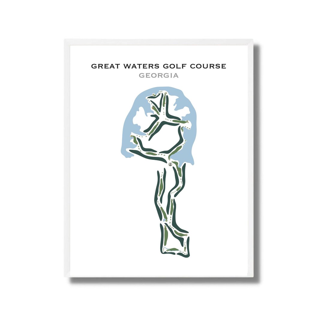 Great Waters Golf Course, GA | Golf Course Map, Golf Map, Golfer Gift ...
