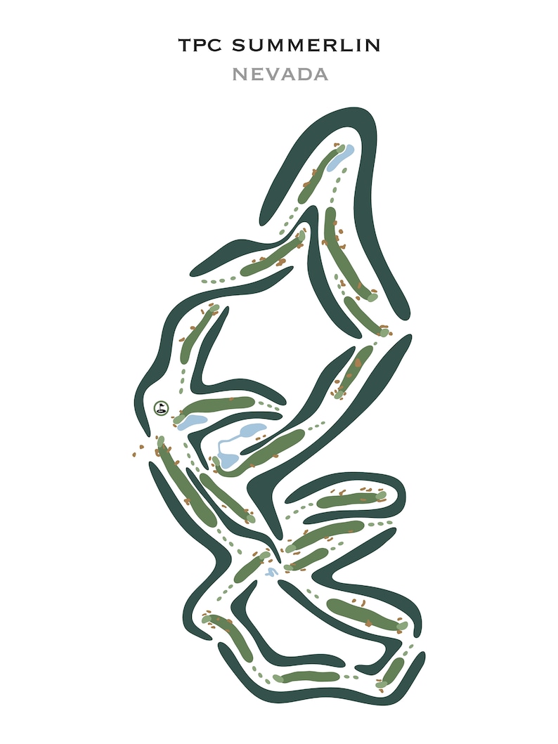 TPC Summerlin Nevada Golf Course Map Home Decor Golfer - Etsy