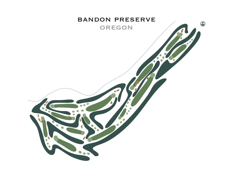 Bandon Preserve Oregon Golf Course Map Home Decor Golfer - Etsy