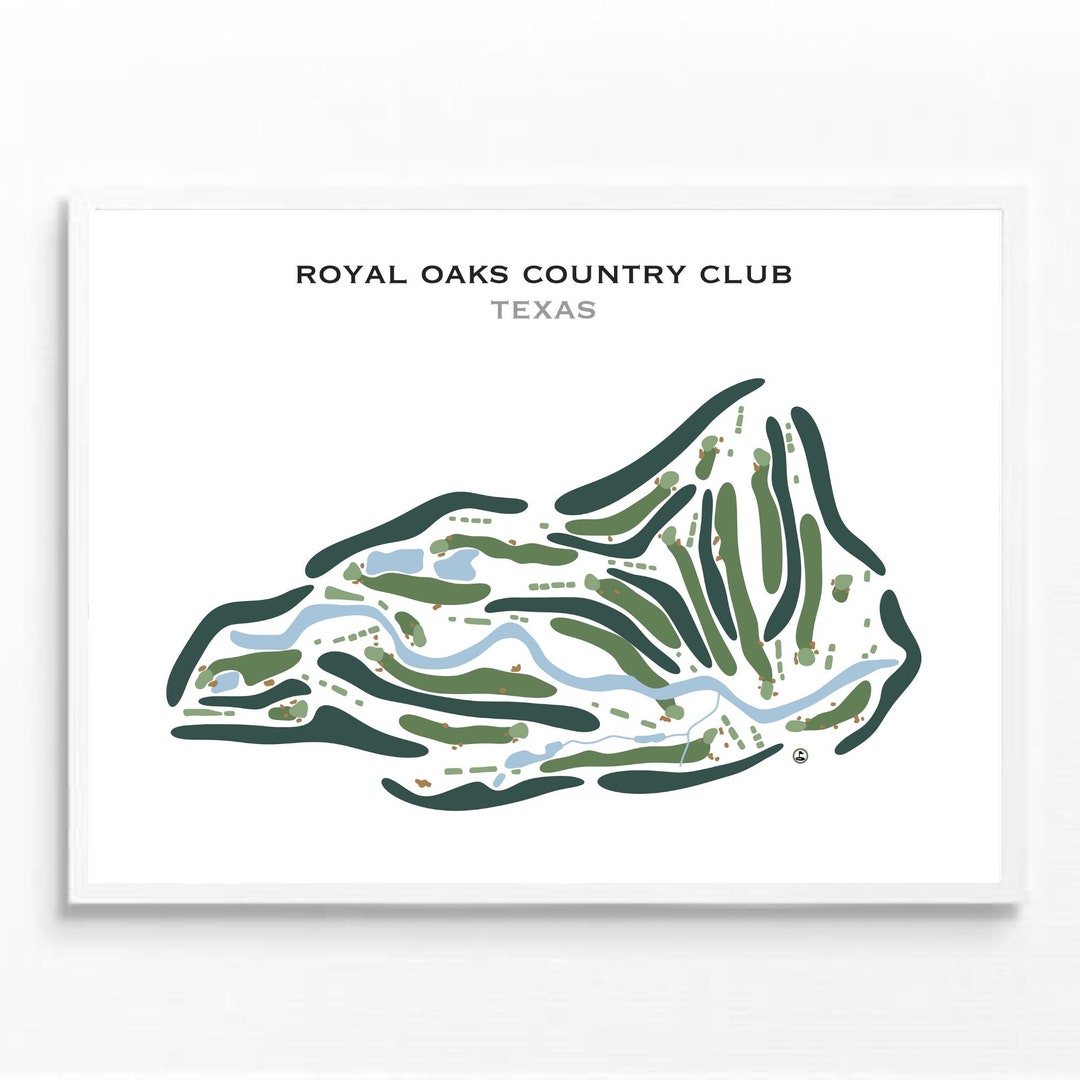 Royal Oaks Country Club, Texas | Golf Course Map, Golf Map, Golfer Gift ...