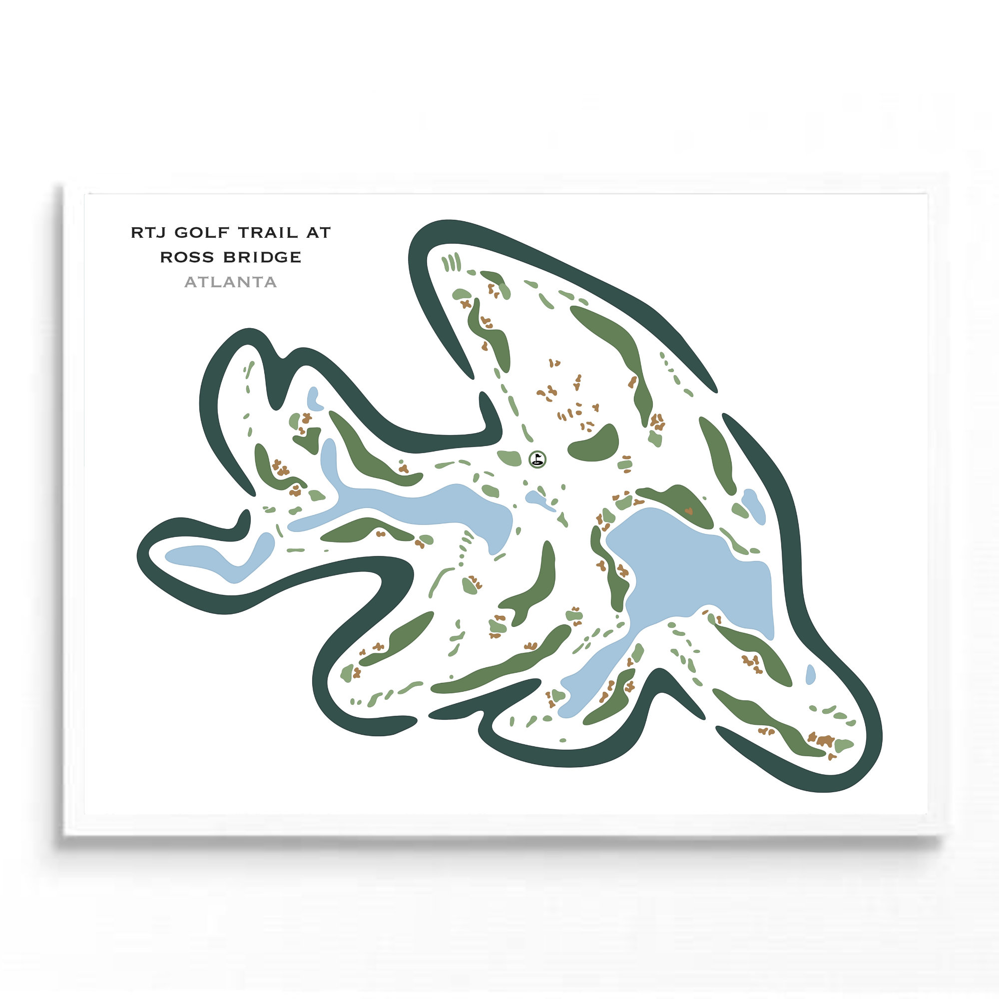 Golf Club Prints- RTJ Ross Bridge Atlanta Golf Course Map | Golf Course ...