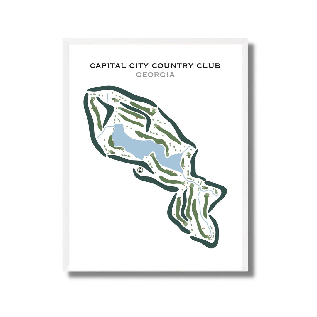 Capital City Country Club, GA | Golf Course Map, Golf Map, Golfer Gift ...