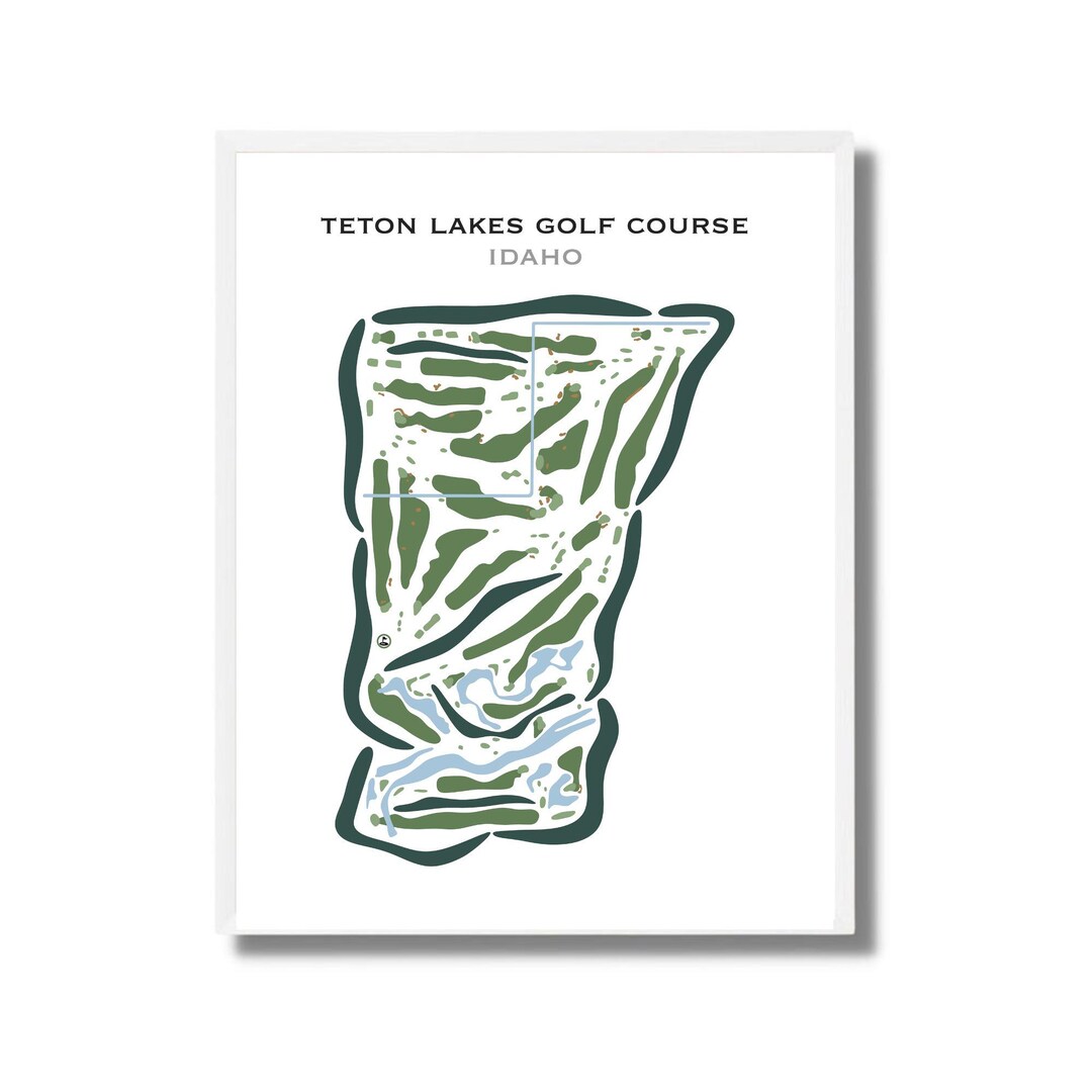Teton Lakes, Idaho, Golf Course Map, Wall Décor Gift, Golfer Gifts ...