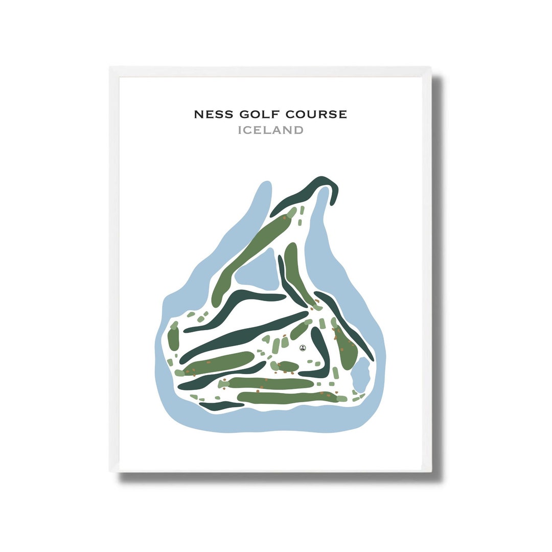 Nes Golf Course, Iceland Golf Course Map, Home Decor, Golfer Gift for ...