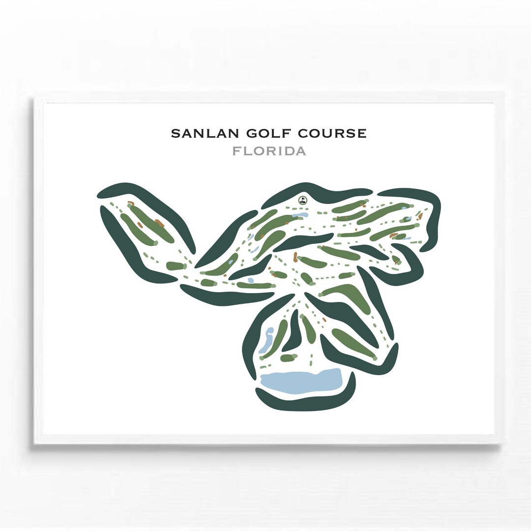 Sanlan Golf Course, Florida | Golf Course Map, Golf Map, Golfer Gift ...