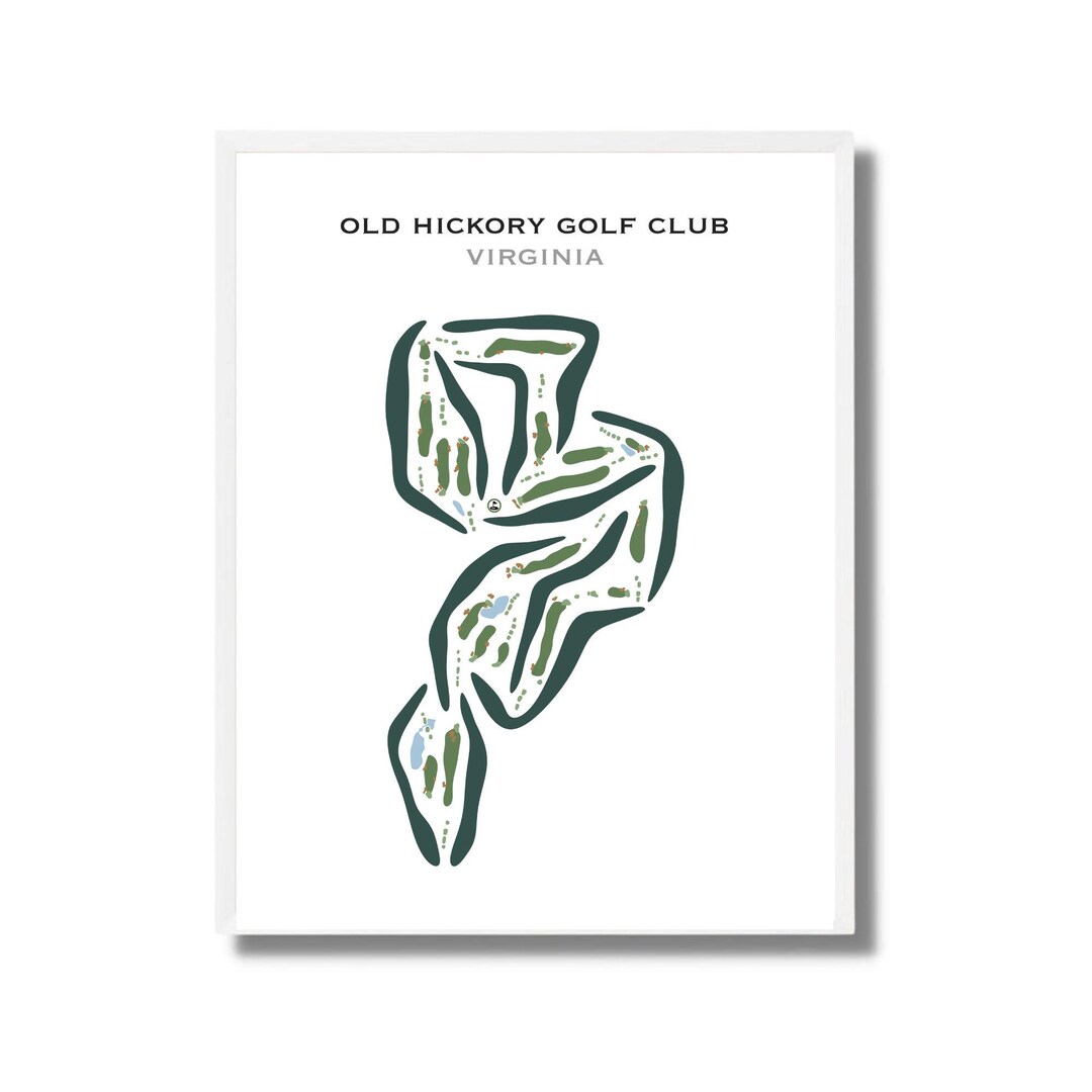 Old Hickory Golf Club, VA Golf Course Map Wall Art, Golf Gifts for Him ...