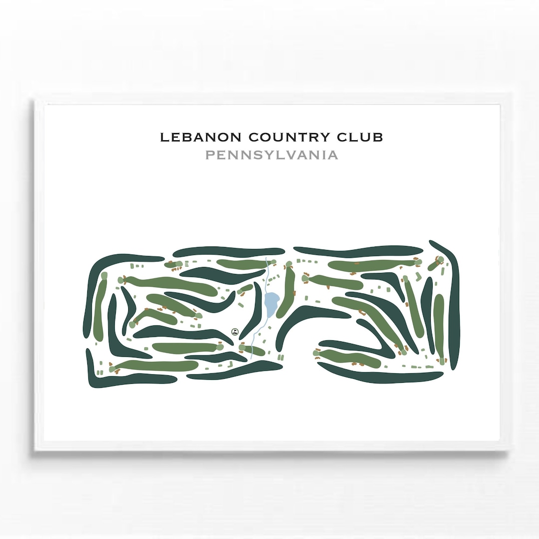 Lebanon Country Club, PA Golf Course Map Canvas Wall Art, Golf Gifts ...