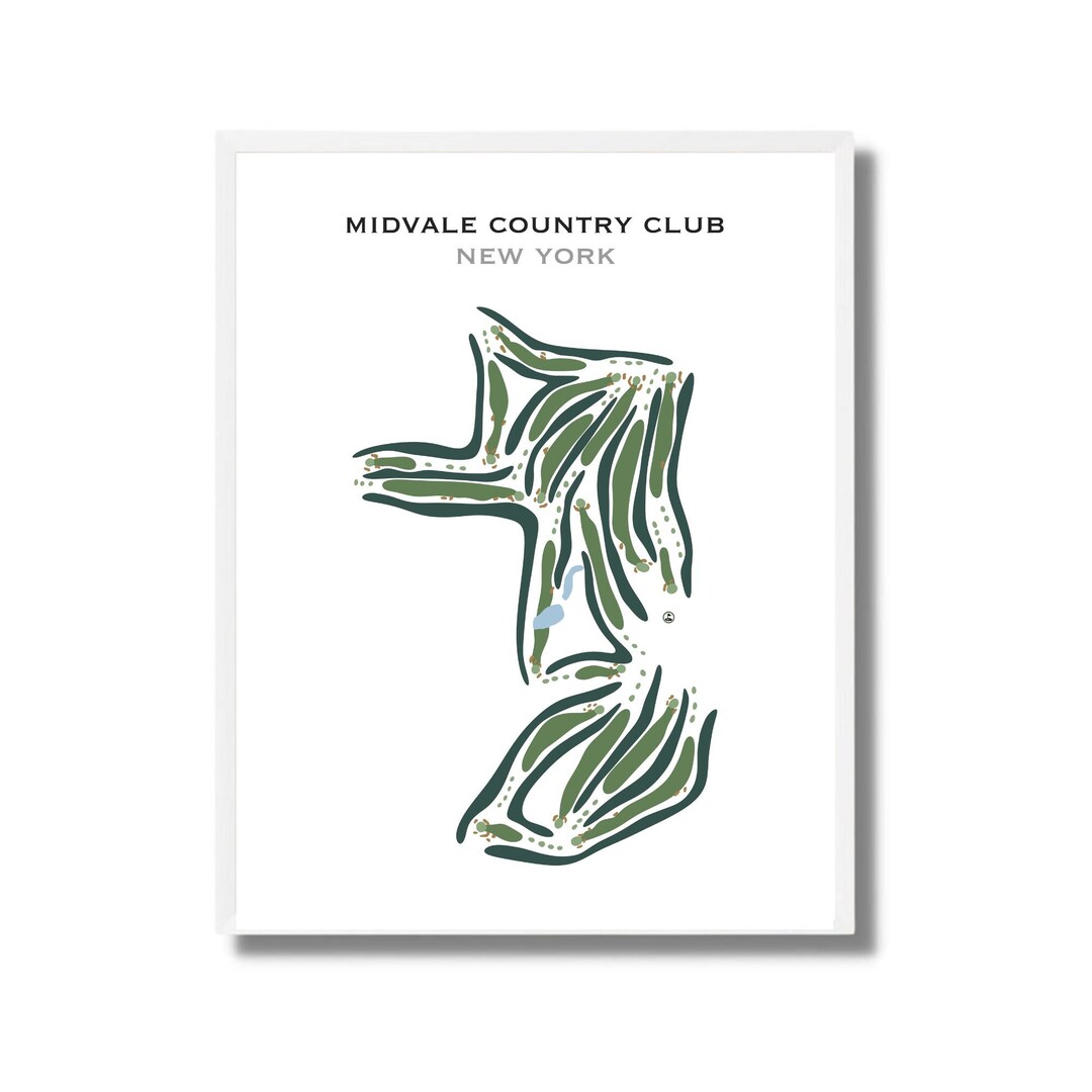 Midvale Country Club, NY | Golf Course Map, Golf Map, Golfer Gift for ...