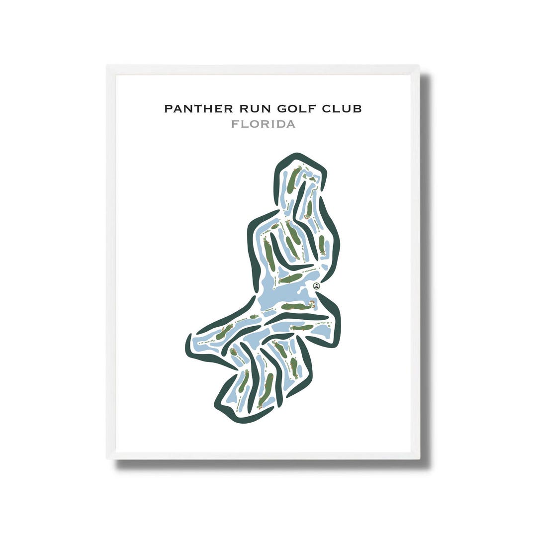 Panther Run Golf Club, FL | Golf Course Map, Golf Map, Golfer Gift for ...