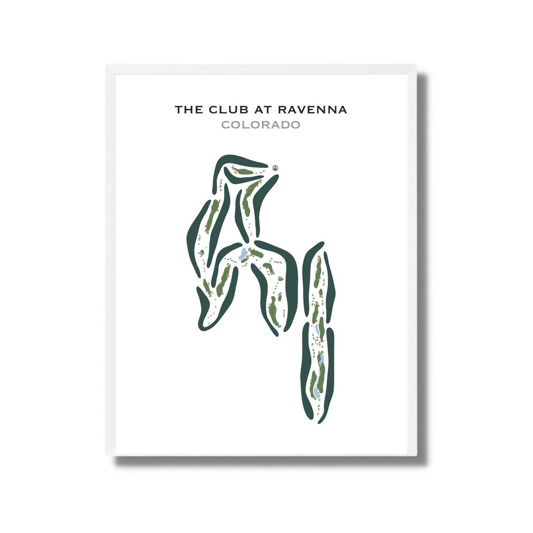 The Club at Ravenna, Colorado Golf Course Canvas, Golf Map Wall Art ...