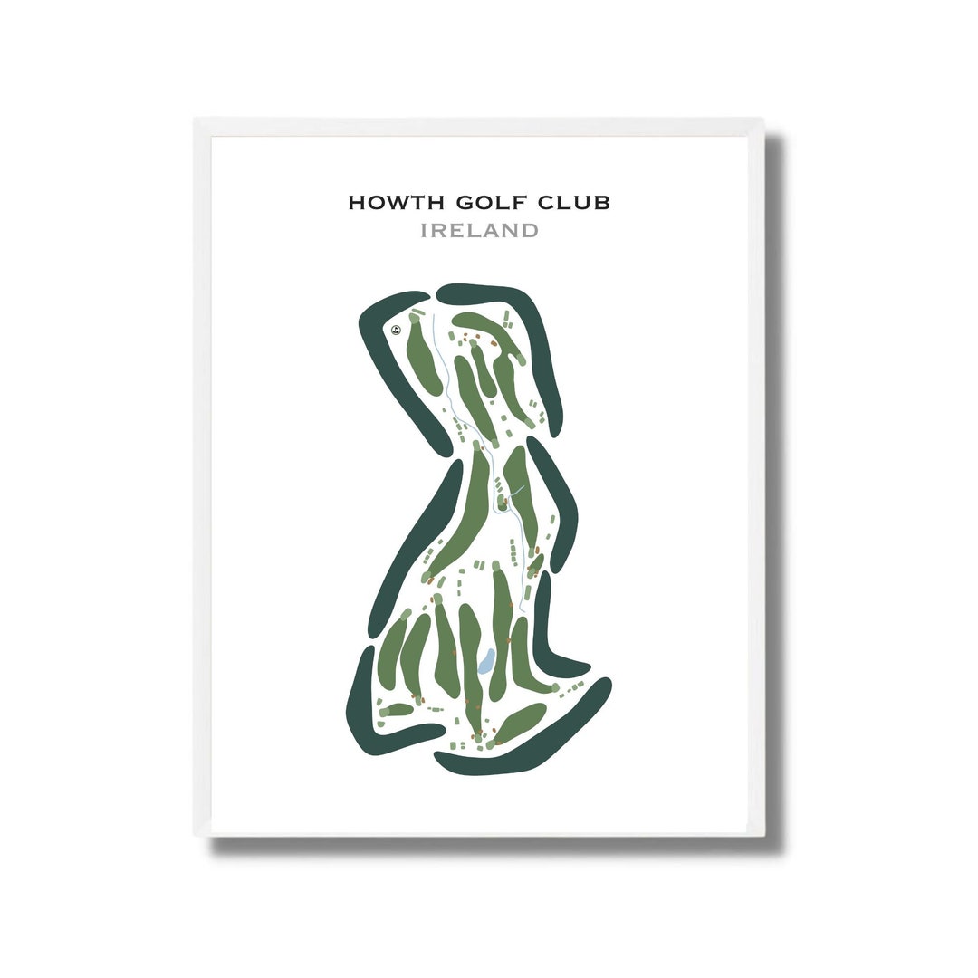 Howth Golf Club, Ireland Wall Art | Golf Course Map, Golfer Dad Gift ...