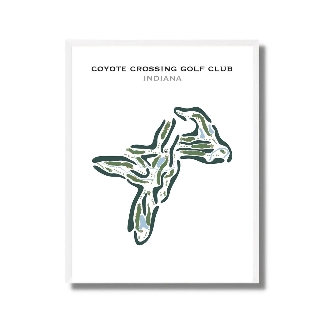 Coyote Crossing Golf Club, IN Golf Course Map Wall Art, Golf Map Canvas ...