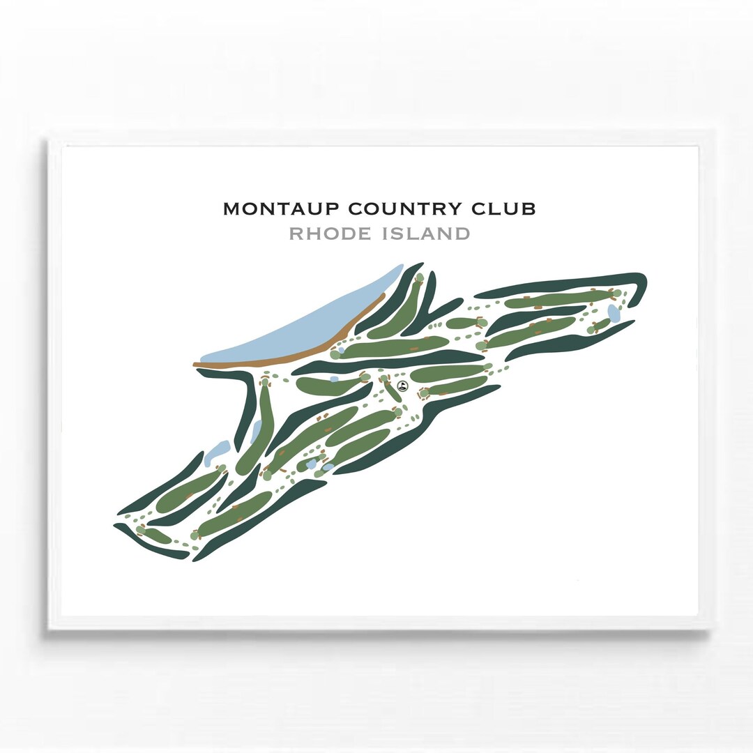 Montaup Country Club, RI | Golf Course Map, Golf Map, Golfer Gift for ...