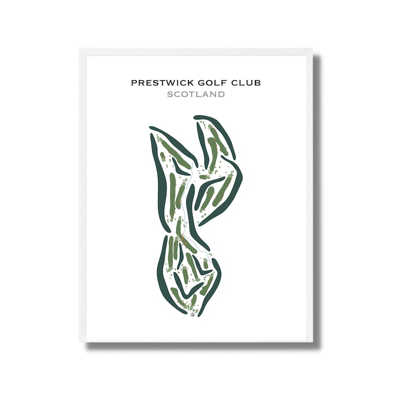 Prestwick Golf Club, Scotland | Golf Course Map, Golf Map, Golfer Gift ...