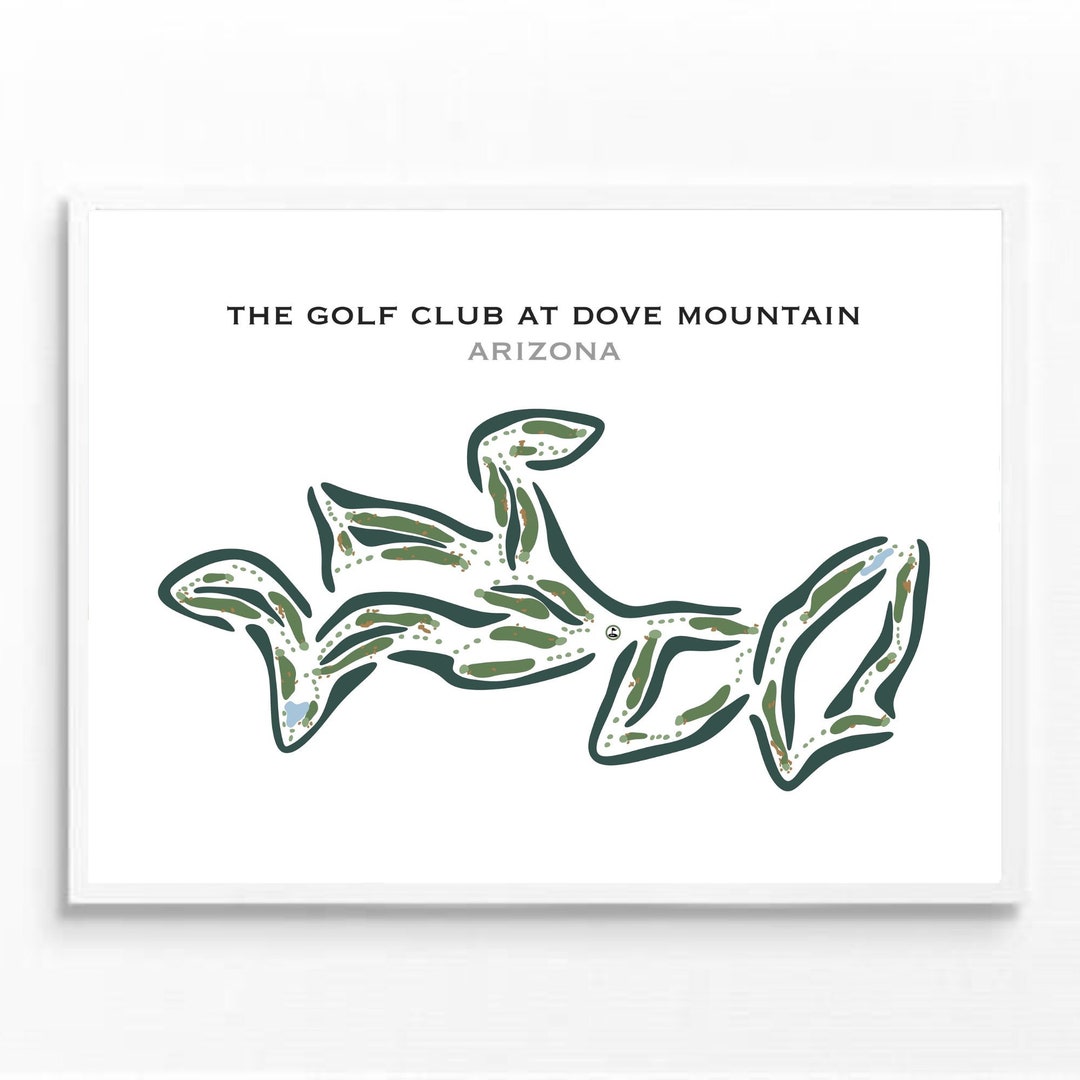 The Golf Club at Dove Mountain, AZ Golf Course Map Wall Art, Golf Map ...