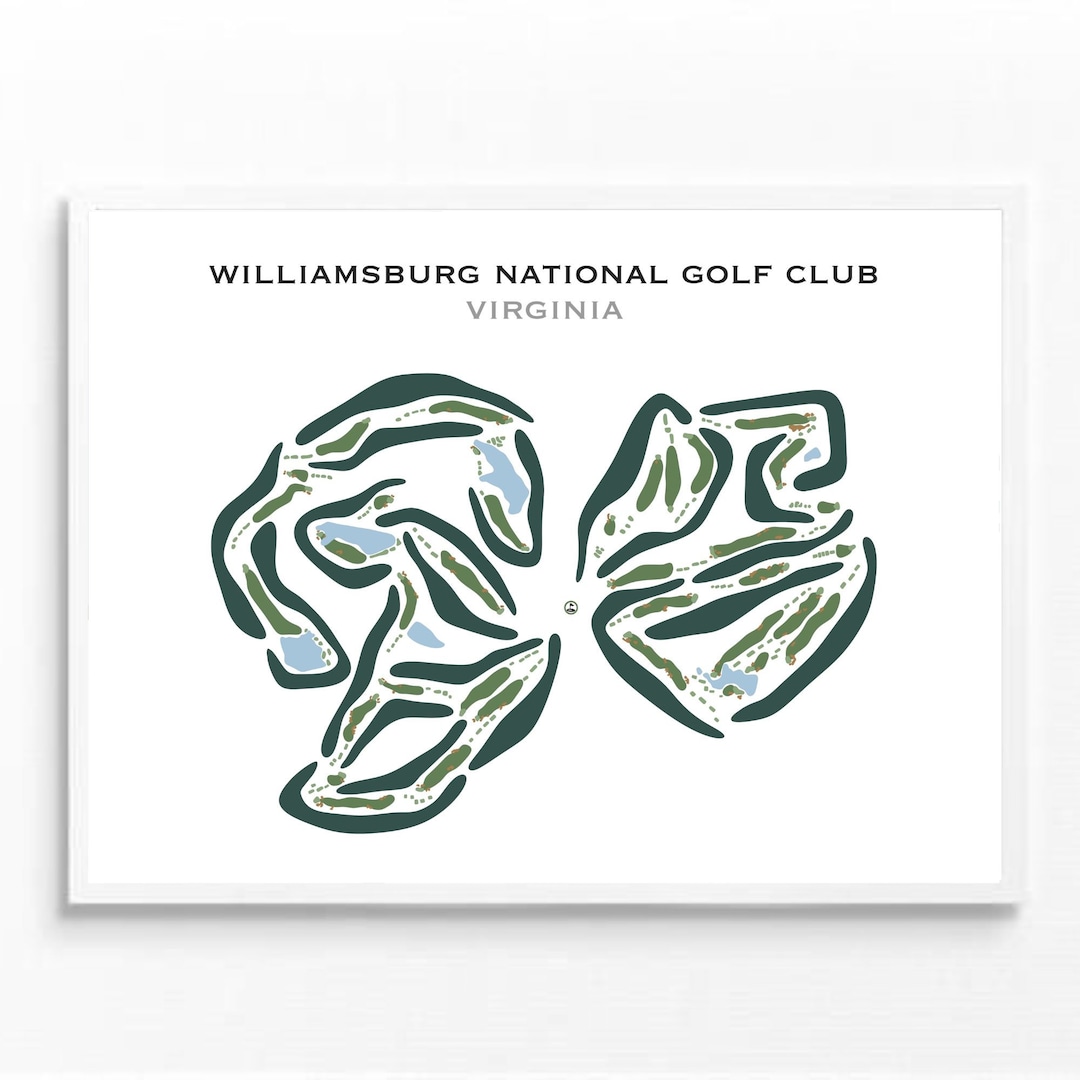 Williamsburg National Golf Club, VA | Golf Course Map, Golfer Gift for ...