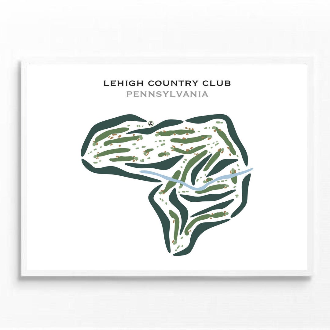 Lehigh Country Club, PA | Golf Course Map, Golf Map, Golfer Gift for ...