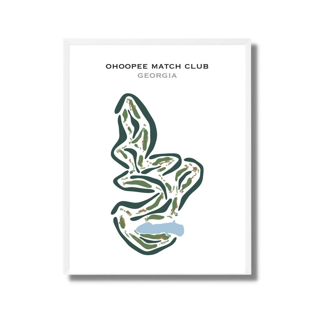 Ohoopee Match Club, Georgia Golf Course Map Canvas, Golf Map Wall Art ...