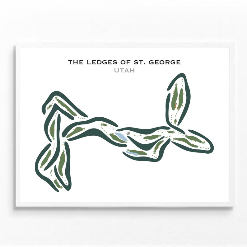 The Ledges of St George, Utah Golf Course Map, Home Decor, Golfer Gift ...