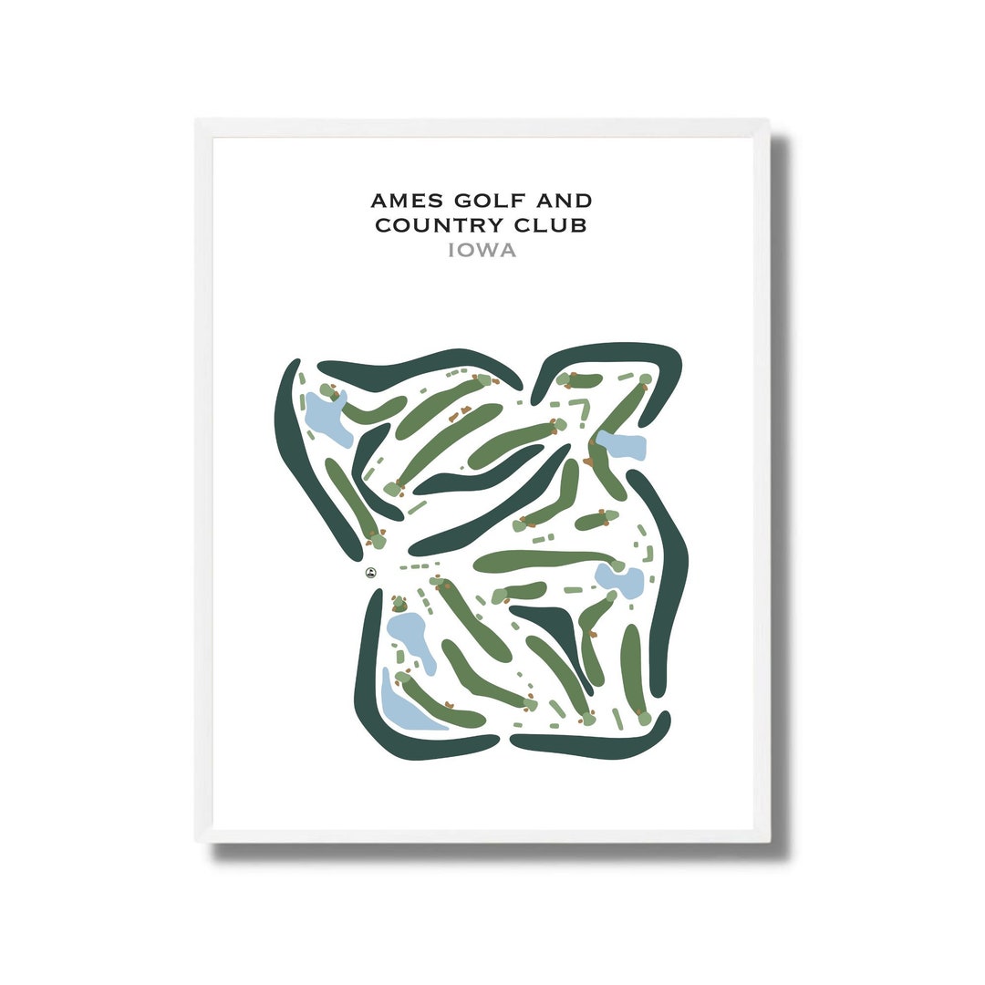 Ames Golf & Country Club, IA | Golf Course Map, Golf Map, Golfer Gift ...