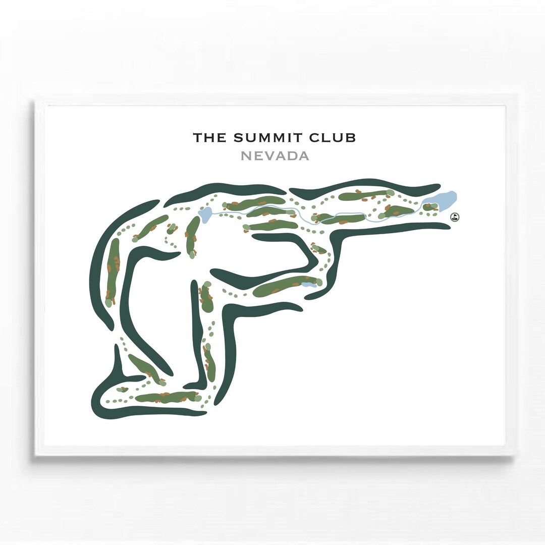 The Summit Club, Nevada | Golf Course Map, Golf Map, Golfer Gift for ...