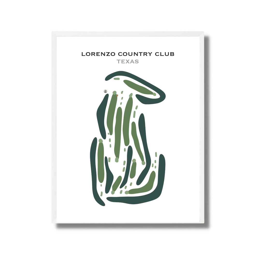 Lorenzo Country Club, Texas | Golf Course Map, Golf Map, Golfer Gift ...