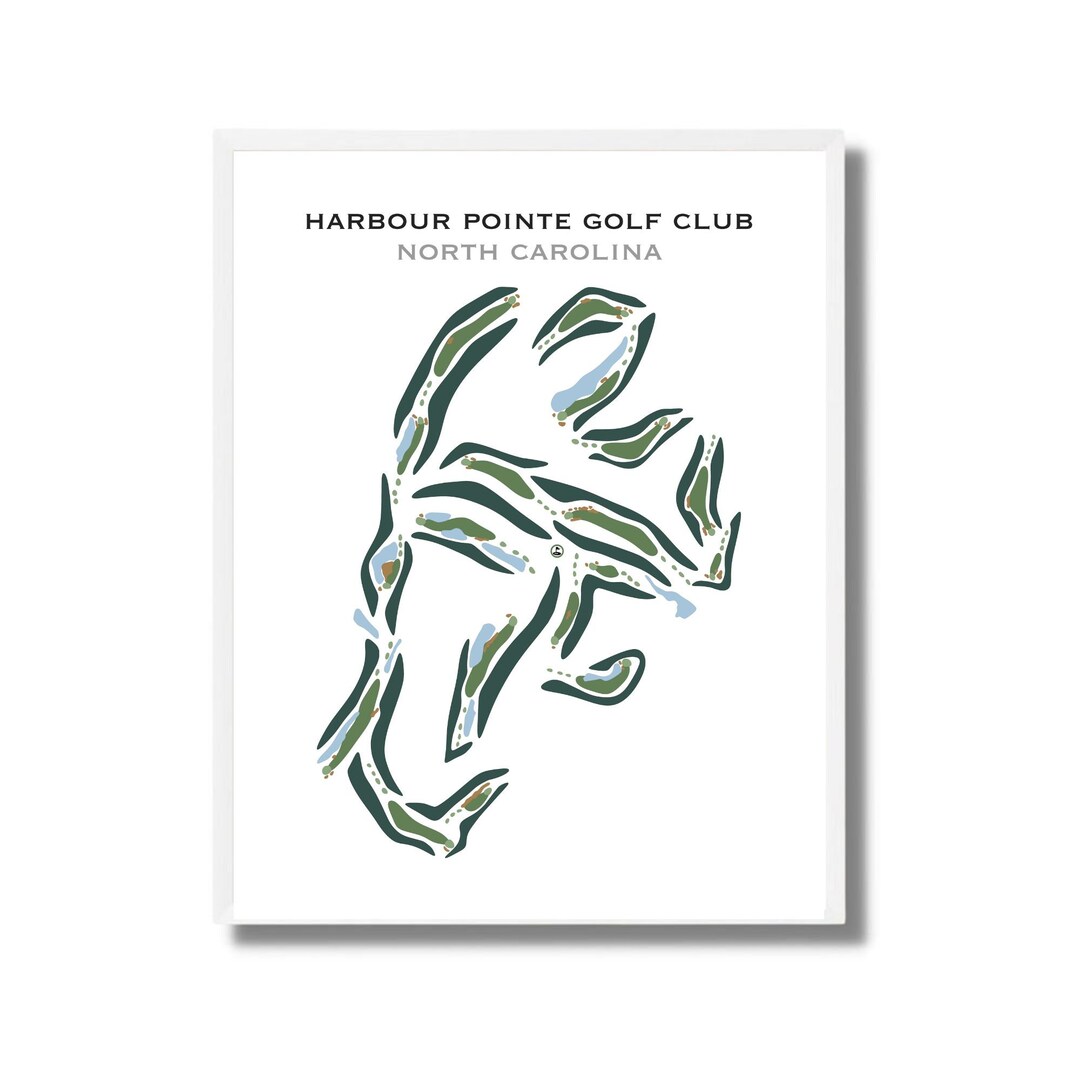 Harbour Pointe Golf Club, NC | Golf Course Map, Golf Map, Golfer Gift ...