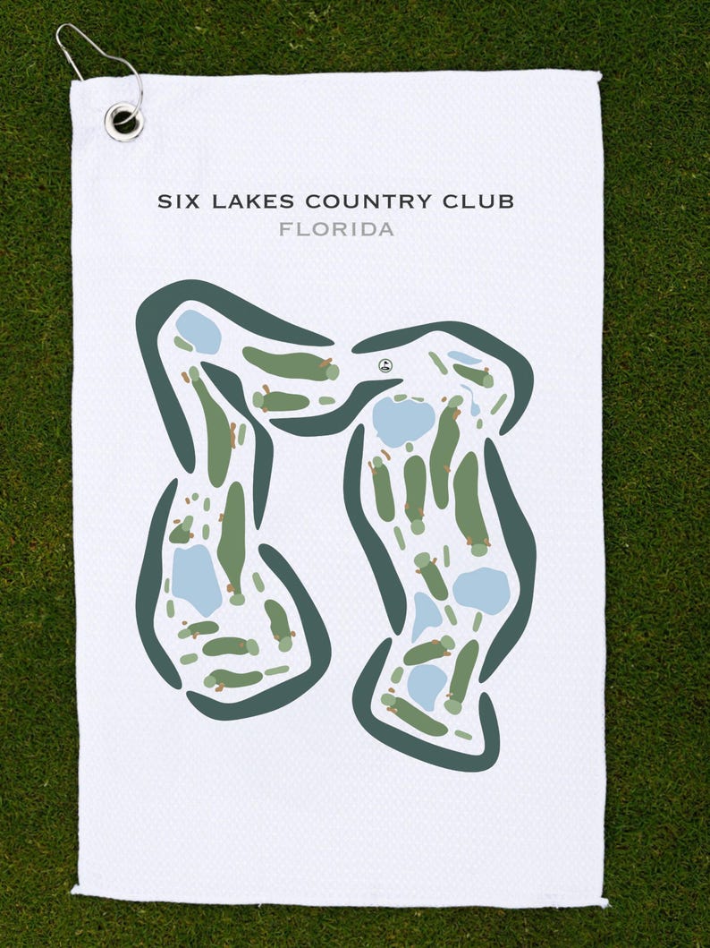 Six Lakes Country Club, FL | Golf Course Map, Golf Map, Golfer Gift for ...