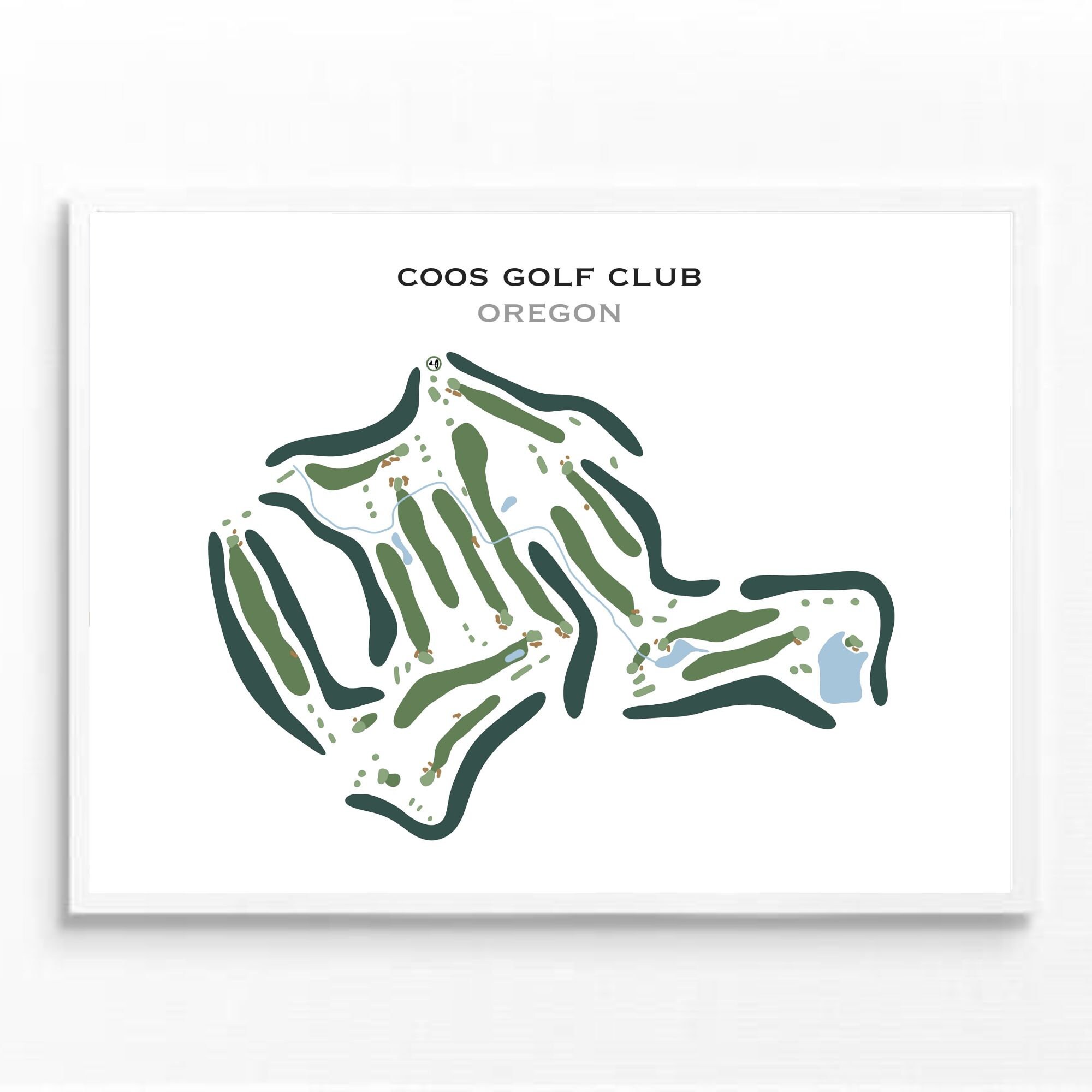 Coos Golf Club, Oregon Golf Course Map Wall Art, Golf Map Canvas, Golf ...