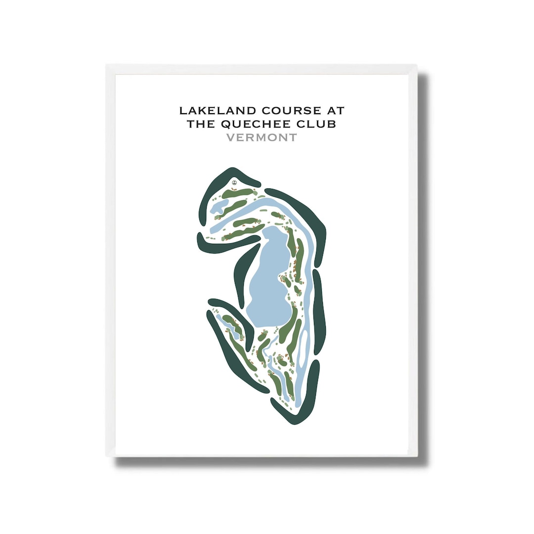 Lakeland Golf Course at Quechee Club, VT Wall Art | Golf Course Map ...