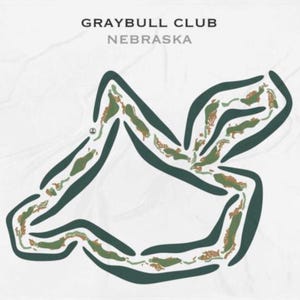 Graybull Club, Nebraska | Golf Course Map, Golf Map, Golfer Gift for ...