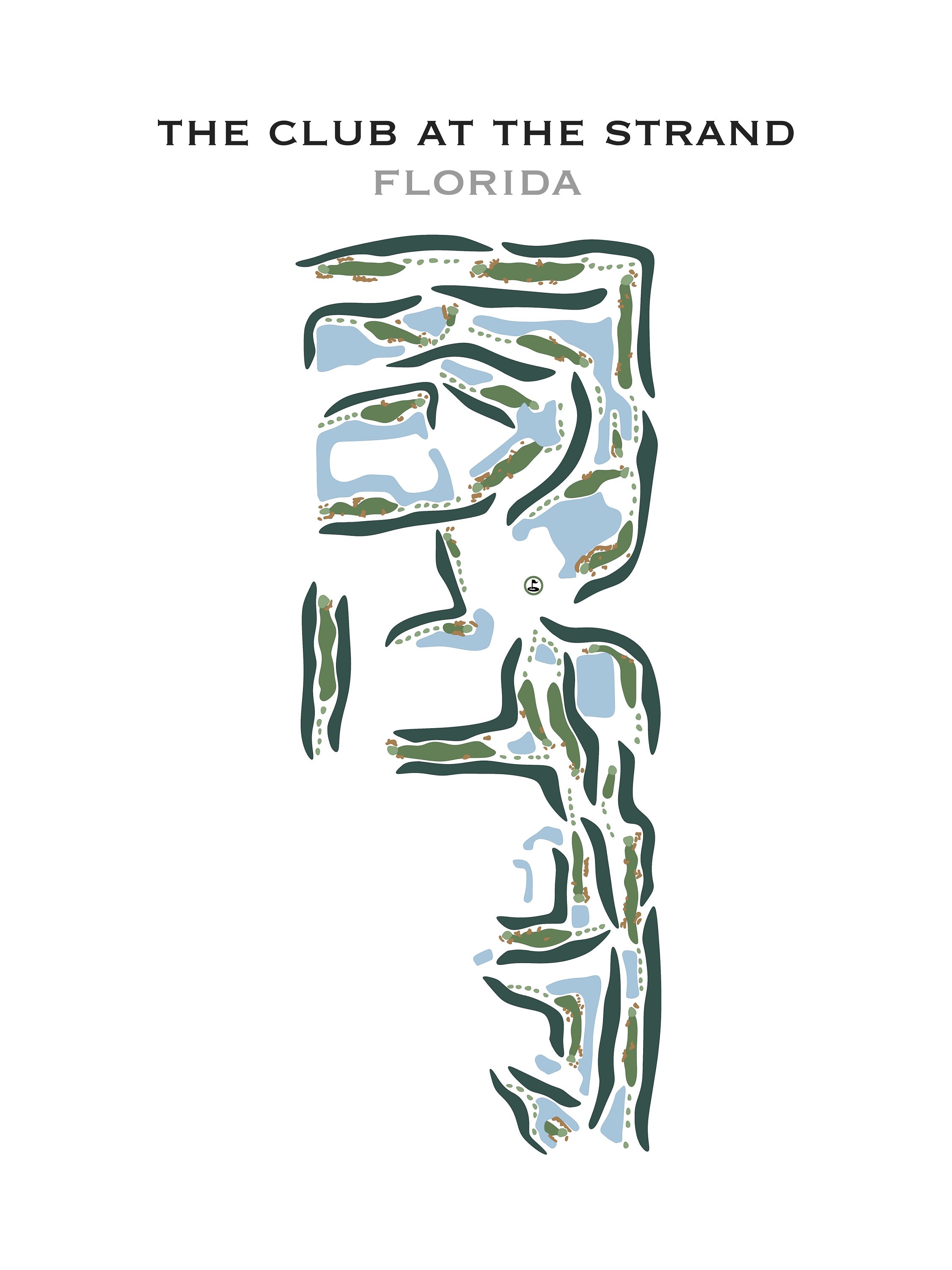 The Club at the Strand Florida Golf Course Map Golfer Décor - Etsy