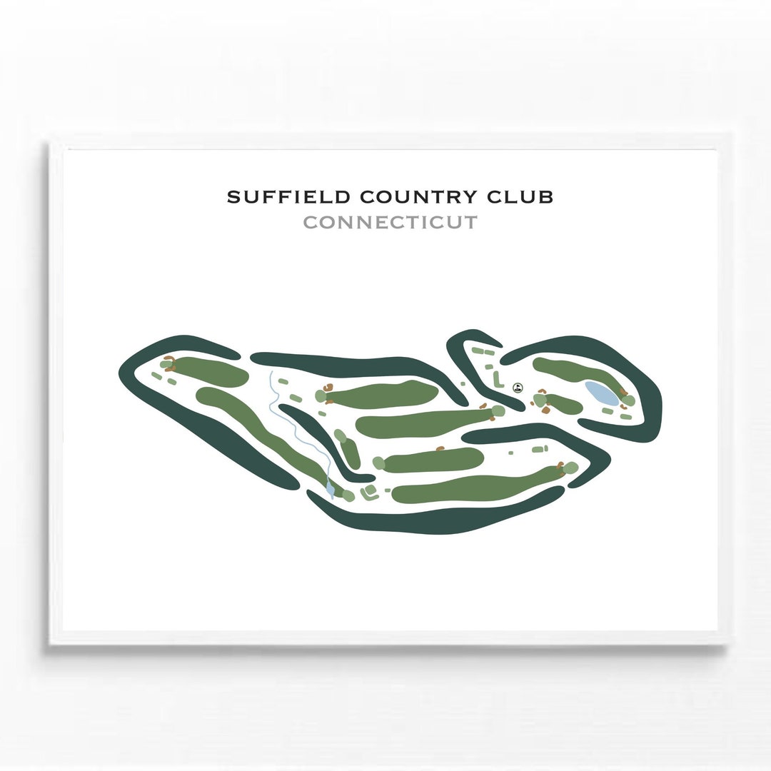 Suffield Country Club, CT | Golf Course Map, Golf Map, Golfer Gift for ...