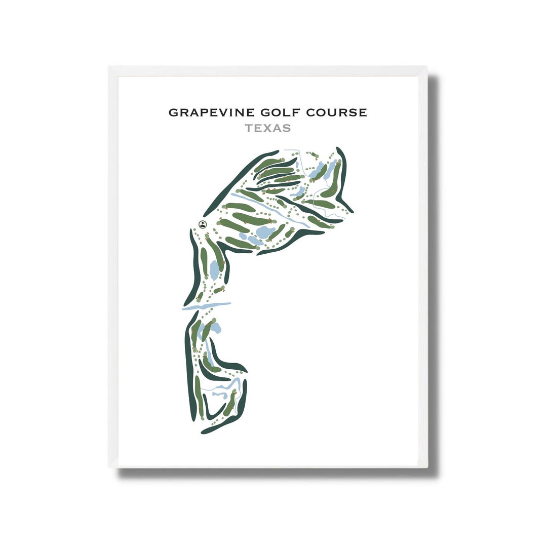 Grapevine Golf Course, Texas | Golf Course Map, Golf Map, Golfer Gift ...