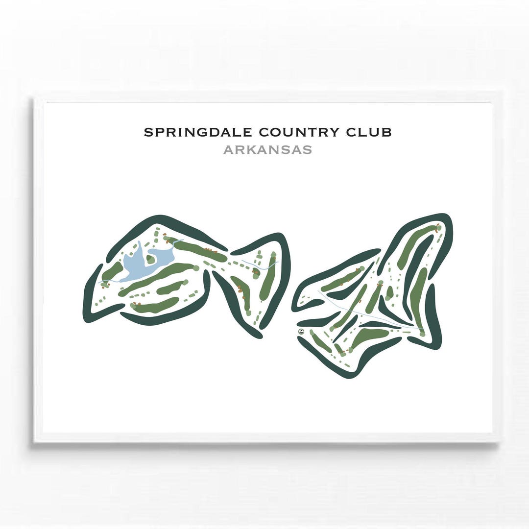 Springdale Country Club, AR | Golf Course Map, Golf Map, Golfer Gift ...