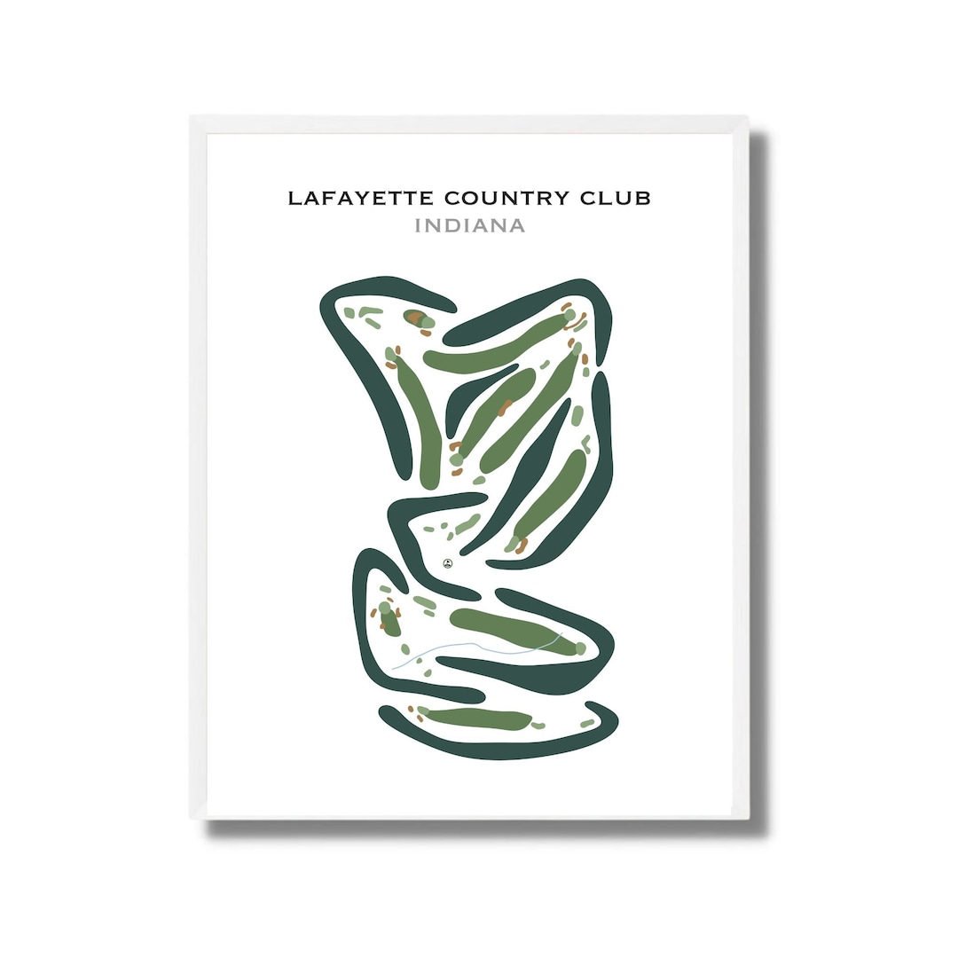 Lafayette Country Club, IN | Golf Course Map, Golf Map, Golfer Gift for ...