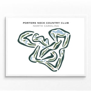 Porters Neck Country Club, North Carolina, Golf Map, Golf Art Prints ...