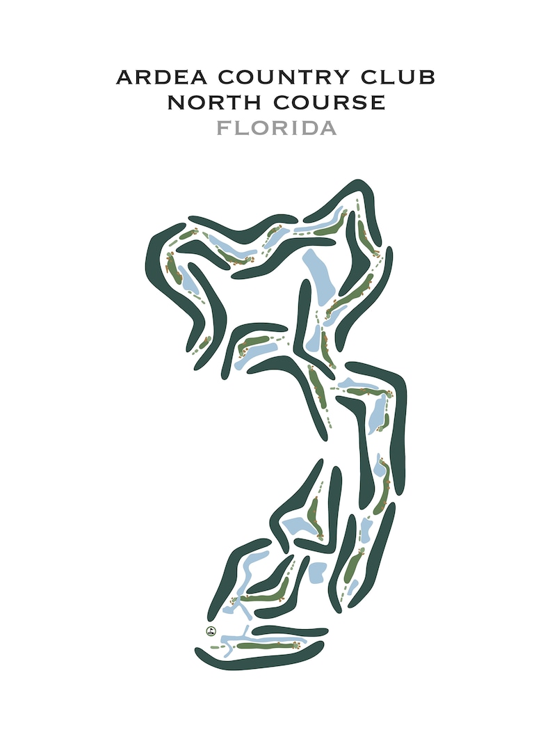 Ardea Country Club North Course, FL Golf Course Map, Golfer Gift for ...