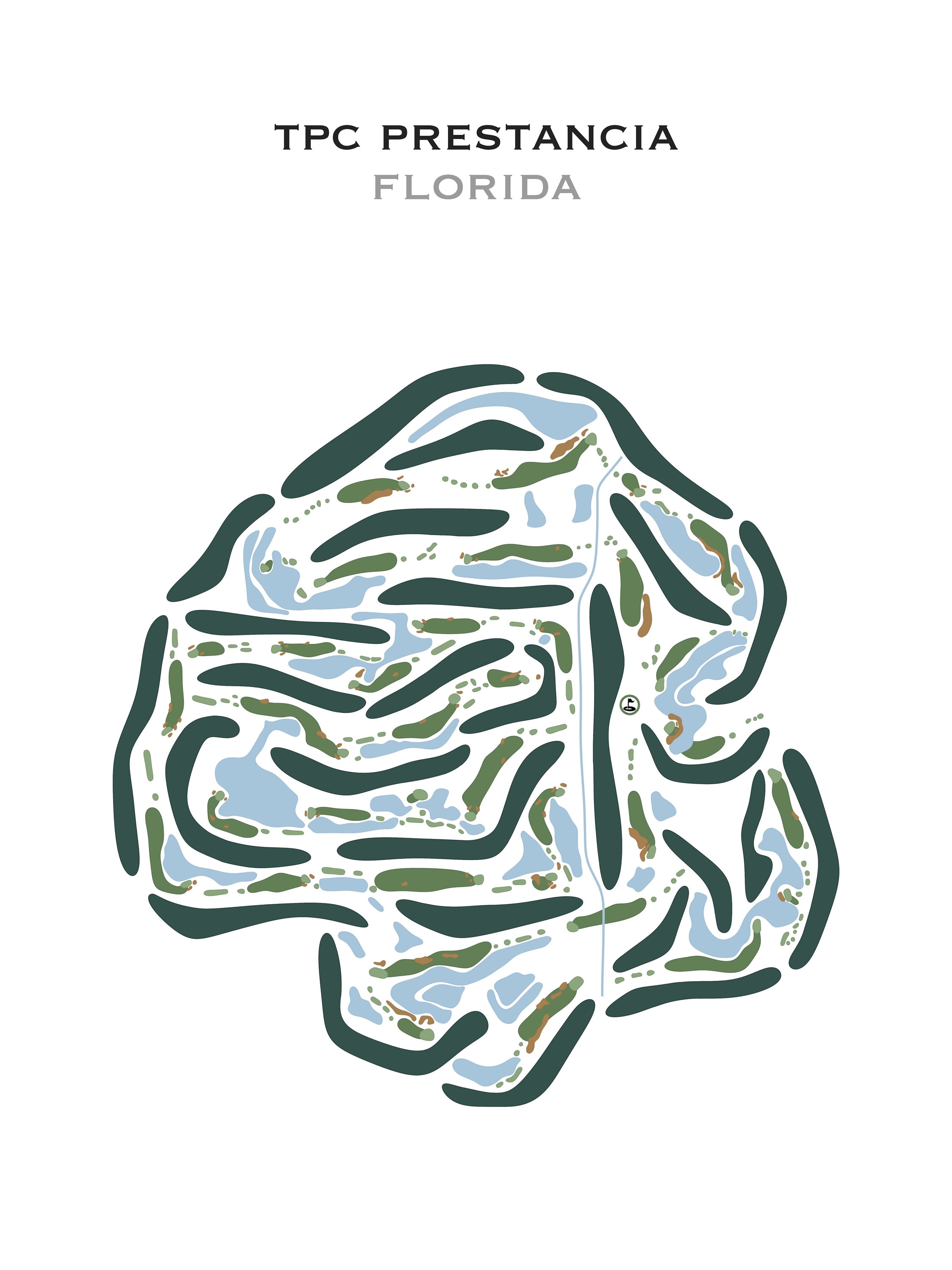 TPC Prestancia, Florida Golf Course Map, Home Decor, Golfer Gift for ...