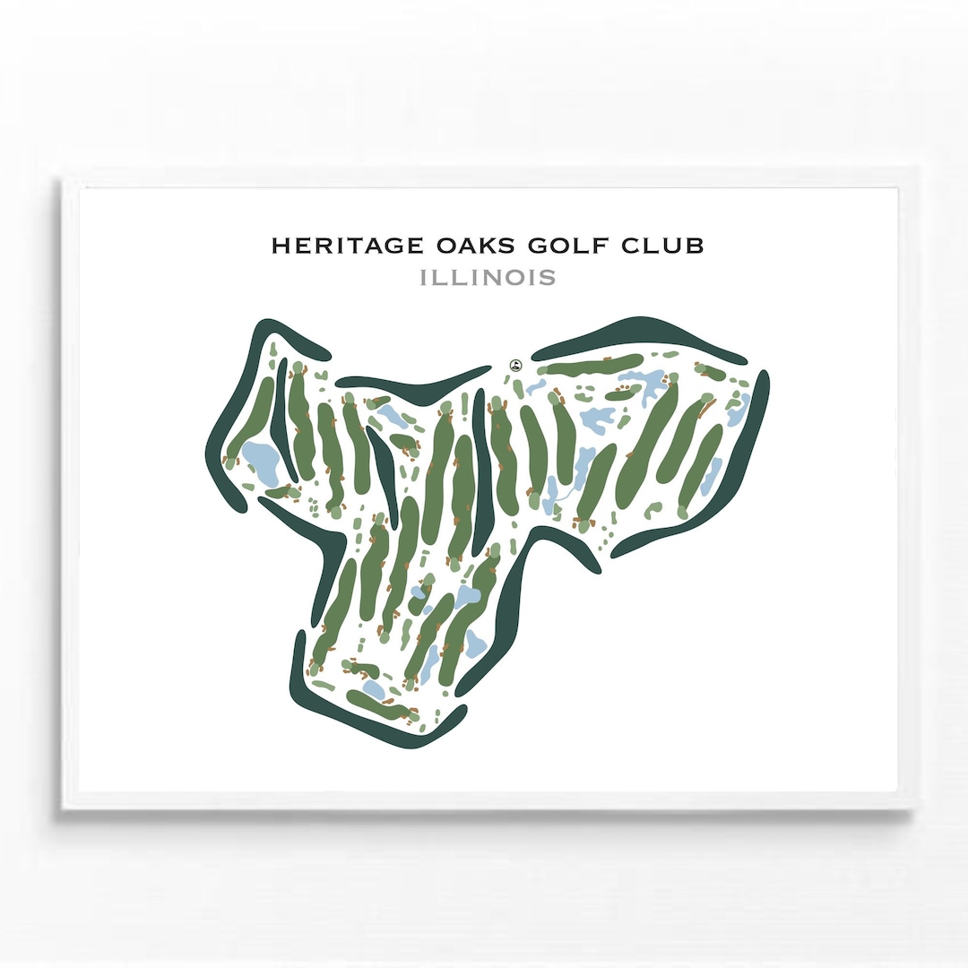 Heritage Oaks Golf Club, IL | Golf Course Map, Golf Map, Golfer Gift ...