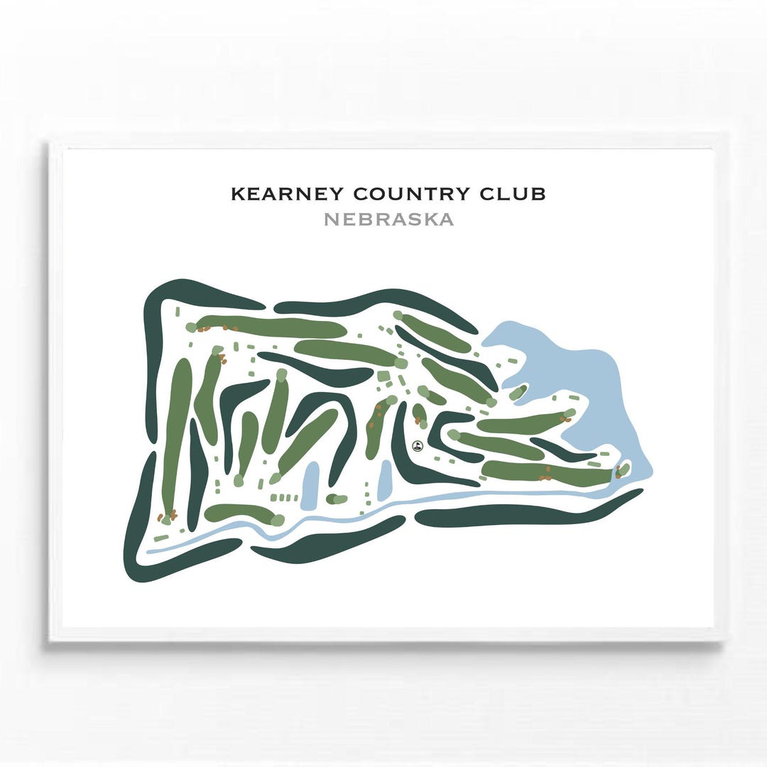 Kearney Country Club Wall Art, NE Golf Course Map Canvas Decor, Golf ...