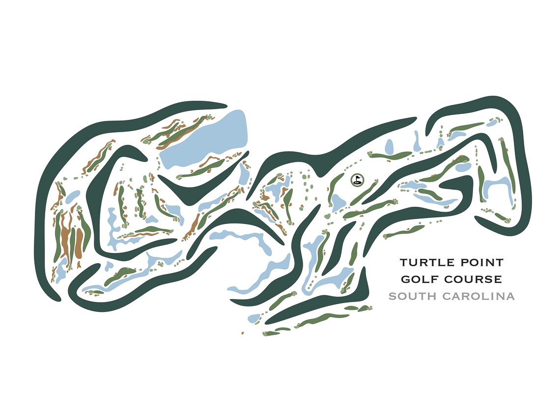 Turtle Point Golf Course SC Golf Course Map Golf Gift - Etsy
