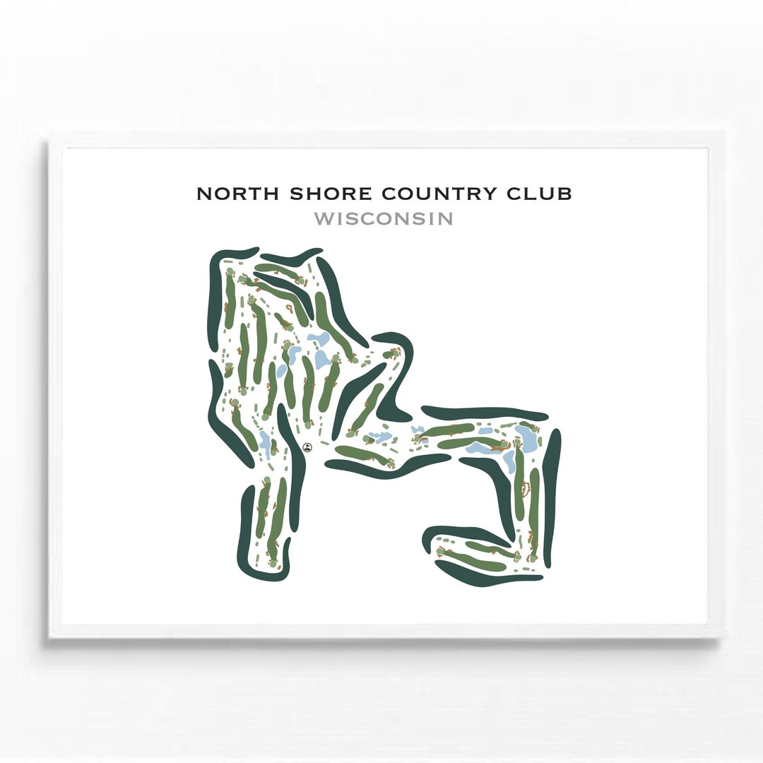 Golf Map Canvas Wall Art, North Shore Country Club, WI | Golf Course ...