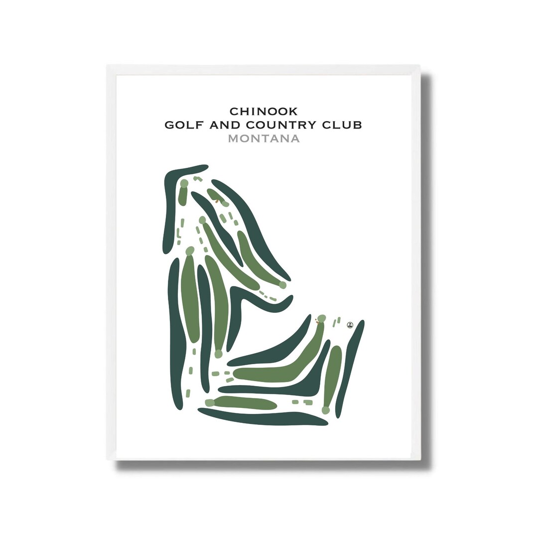 Chinook Golf & Country Club, MT | Golf Course Map, Decor, Golfer Gift ...