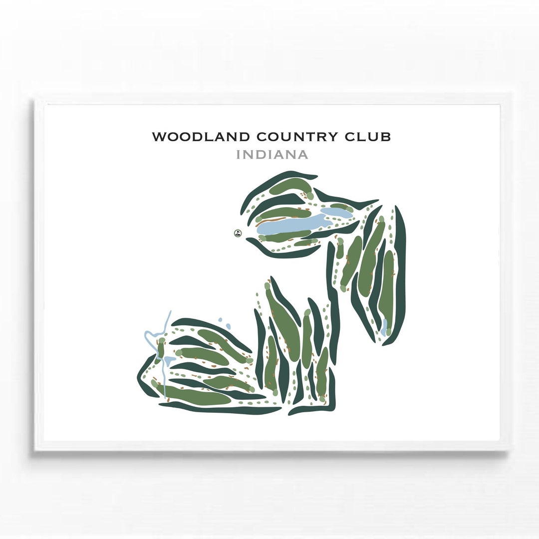 Woodland Country Club, Indiana | Golf Course Map, Golf Map, Golfer Gift ...