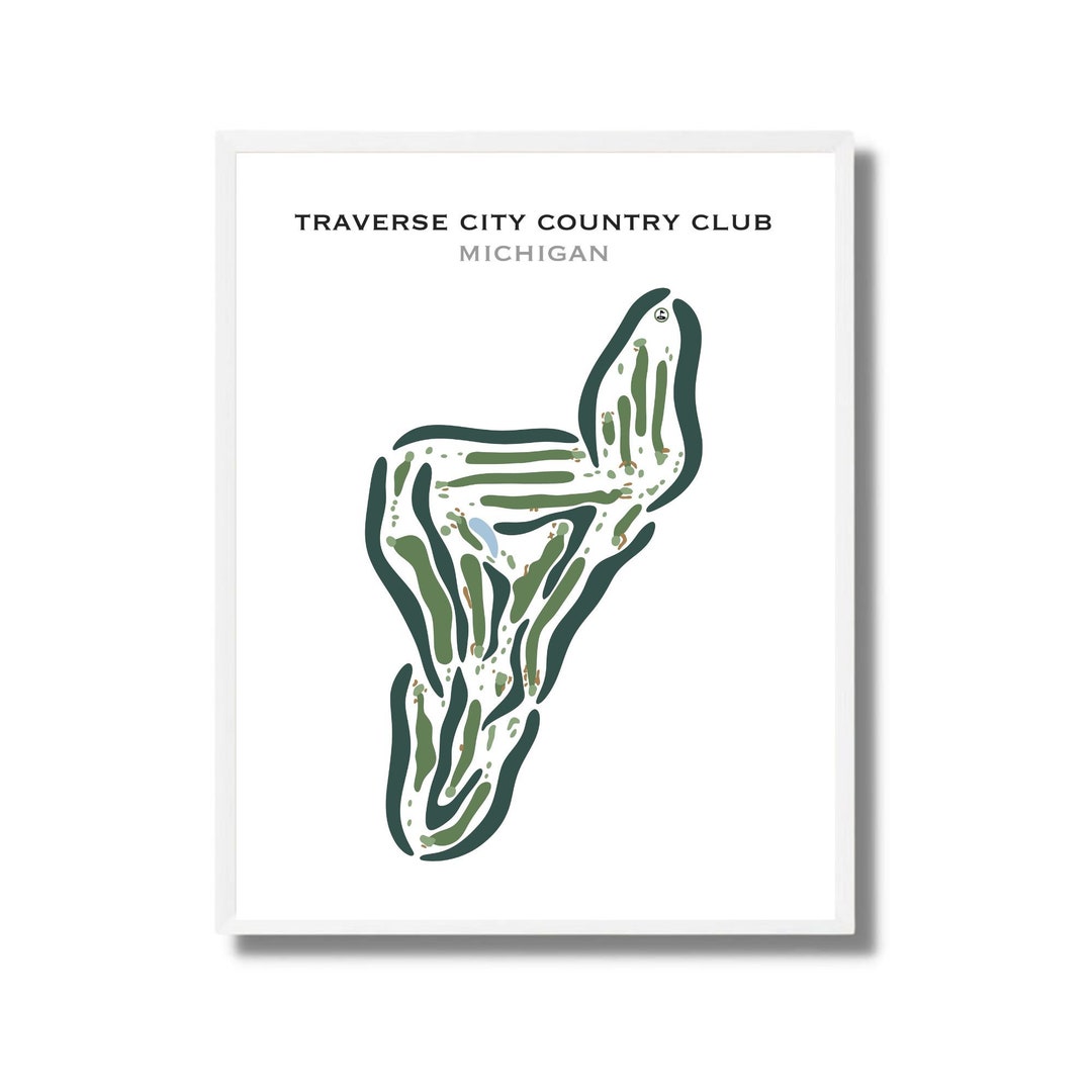 Traverse City Country Club, MI |golf Course Map, Golf Map,golfer Gift ...
