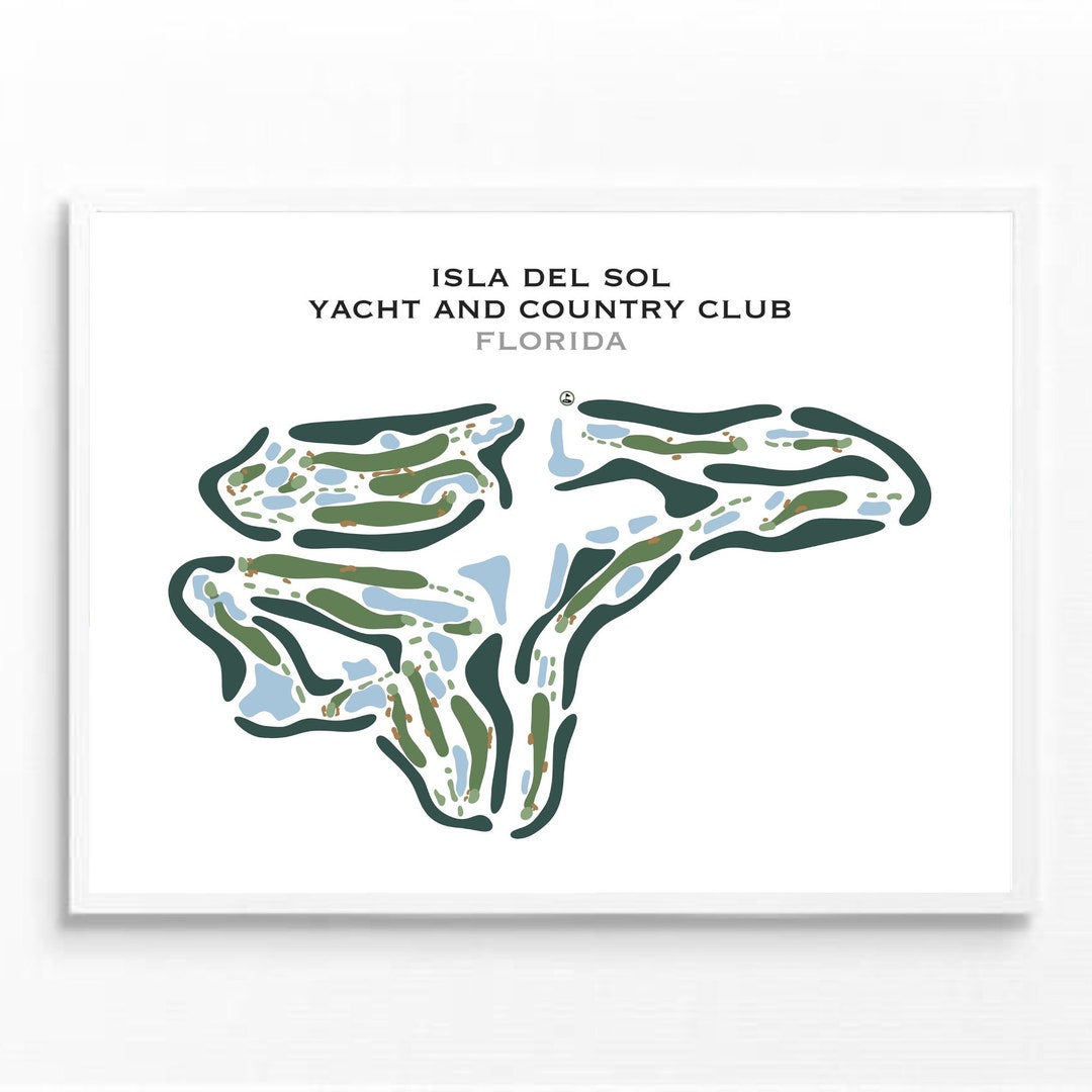 Isla Del Sol Yacht & Country Club, FL | Golf Course Map, Golfer Gift ...