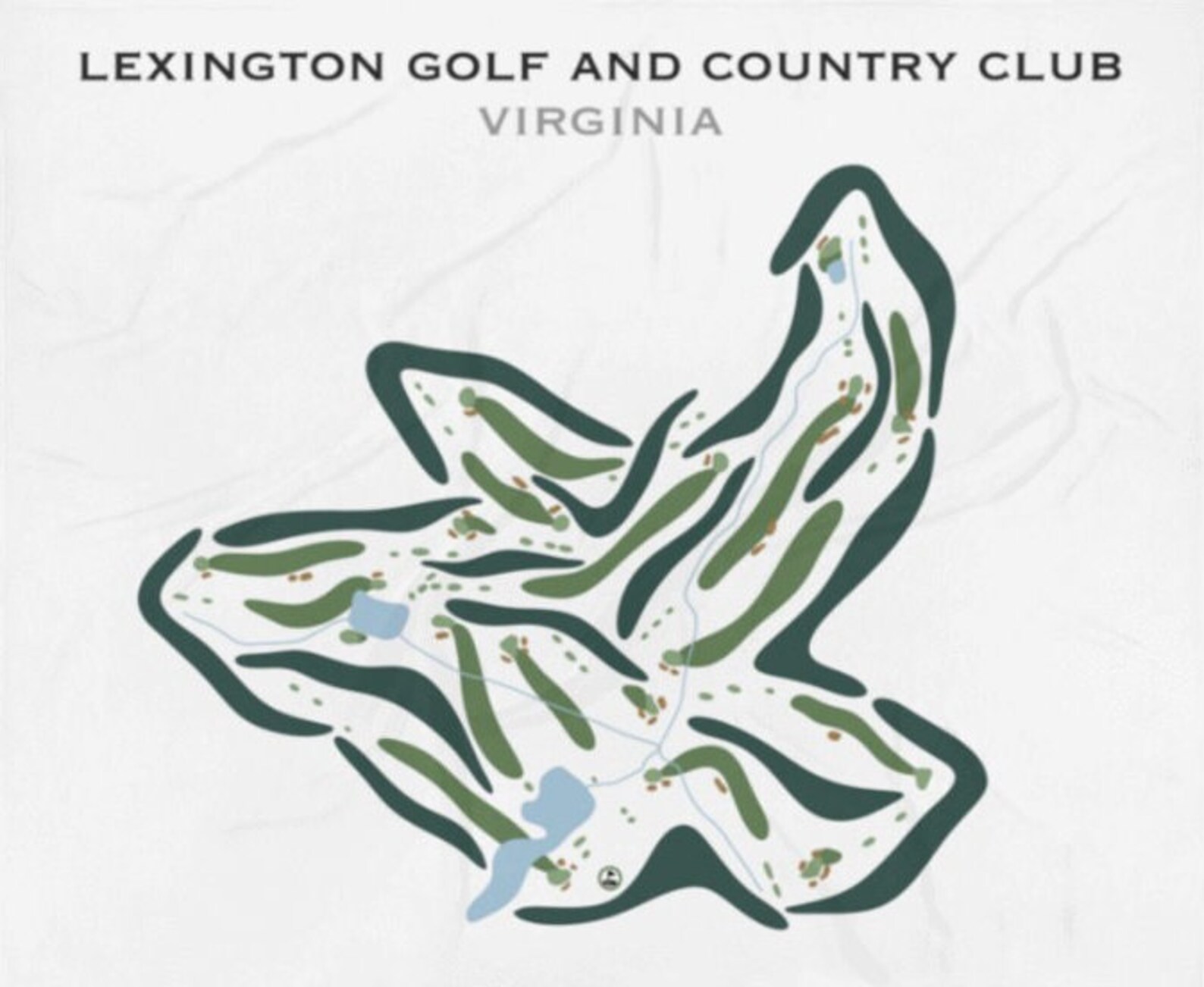 Lexington Golf & Country Club, VA | Golf Course Map, Decor, Golfer Gift ...